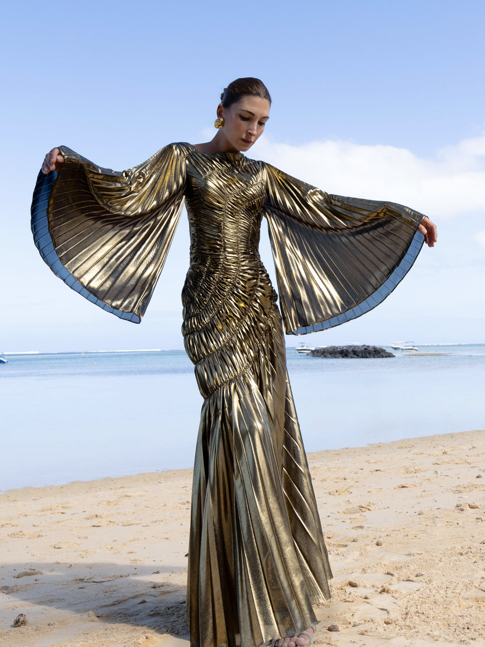 Georgia Hardinge - Shop - Fossilite Dress Floor Length Metallic