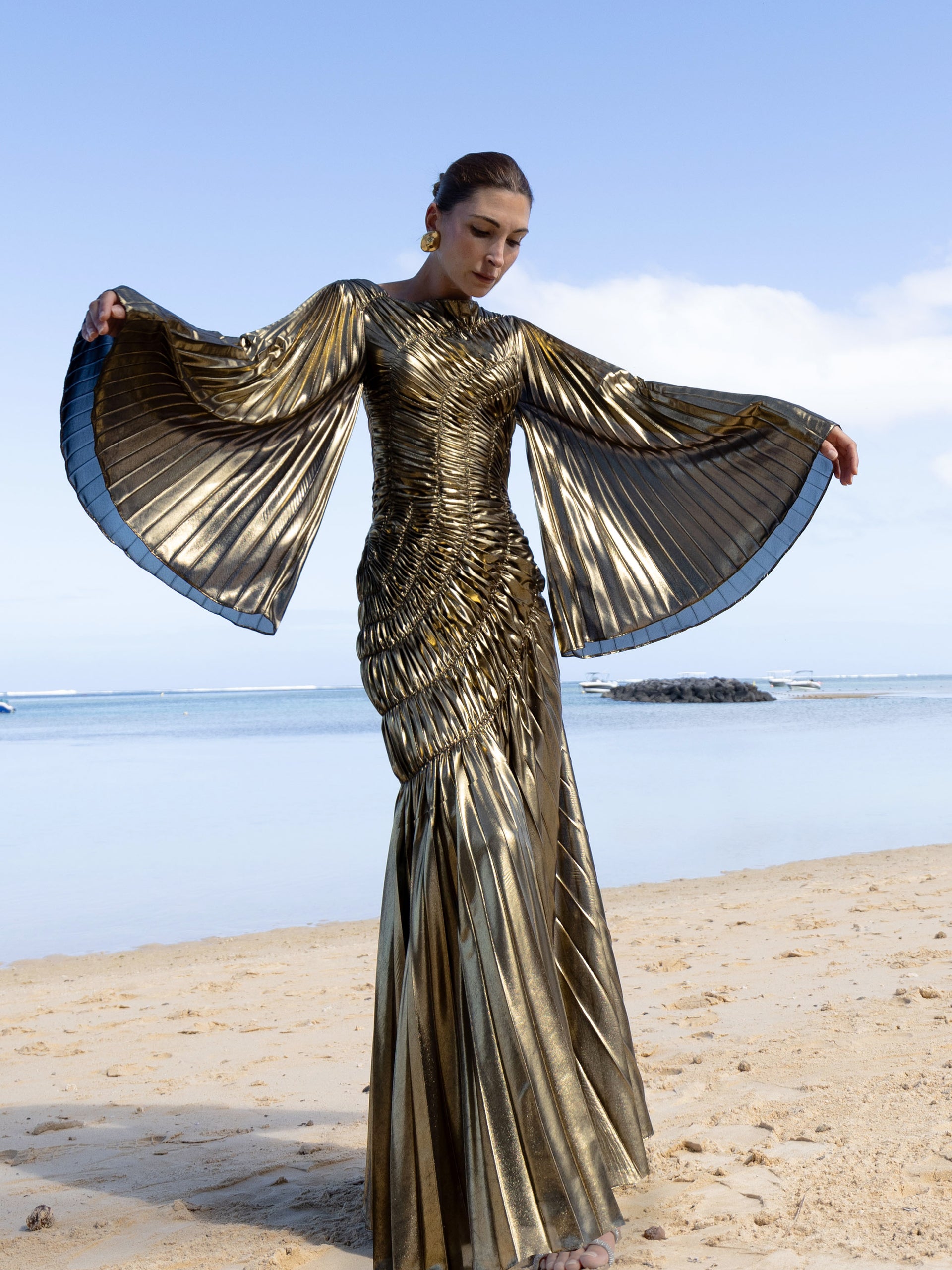 Georgia Hardinge - Shop - Fossilite Dress Floor Length Metallic