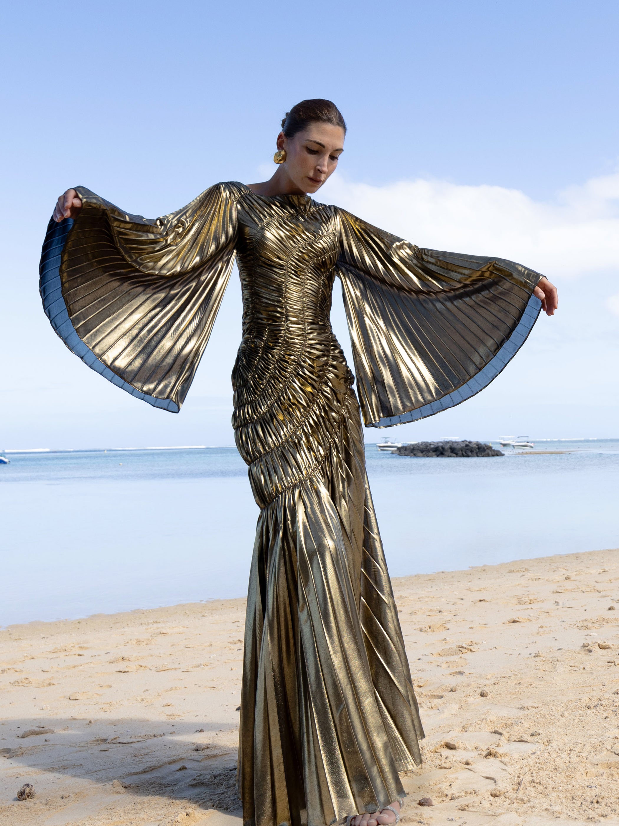 Georgia Hardinge - Shop - Fossilite Dress Floor Length Metallic